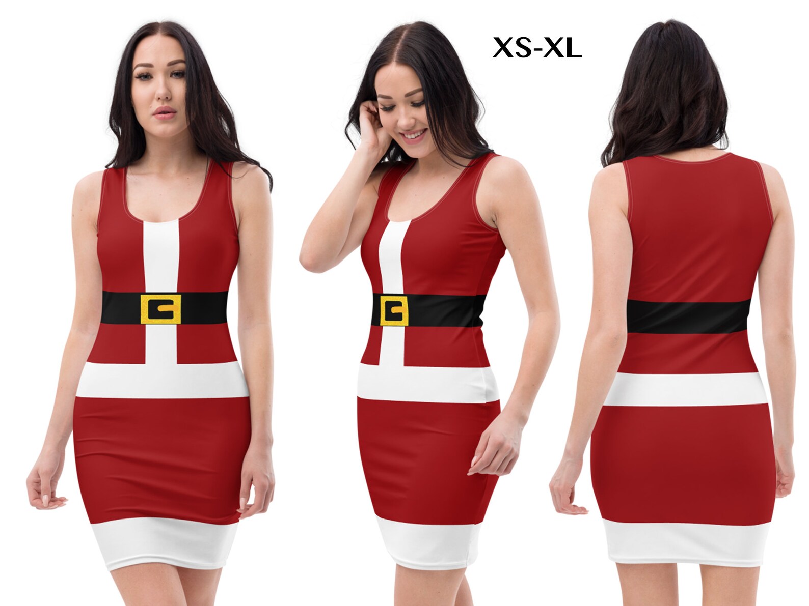 Santa Claus Fitted Christmas Dress Women Cosplay Costume Gift - Etsy