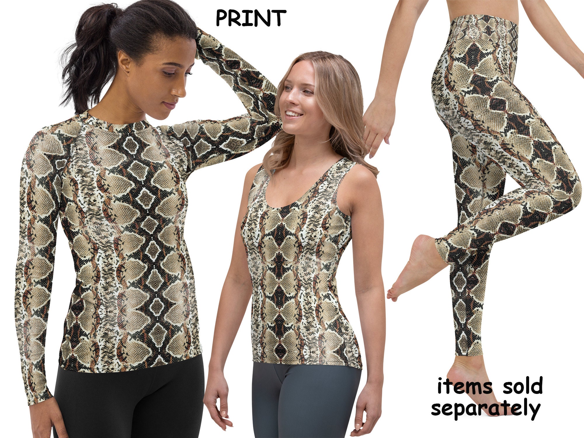 Snake Print Athletic Costume Woman Halloween Reptile Leggings Cosplay ...