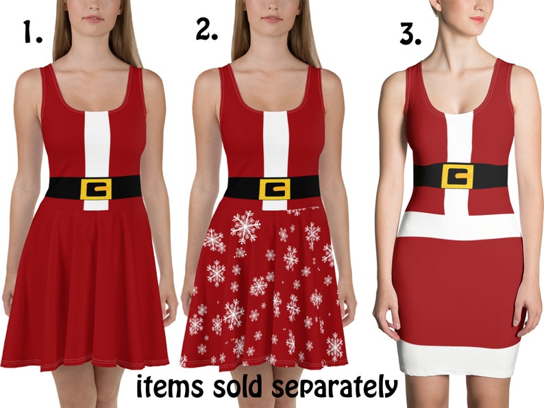 Santa Claus Dress Women Christmas Costume Cosplay Skater | Etsy