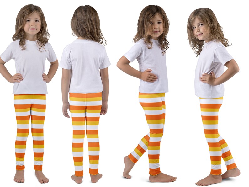 Halloween Candy Corn Striped Leggings Kids Pants Polka Dot Cosplay ...