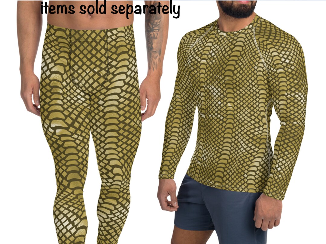 Crocodile Print Athletic Costume Men Workout Halloween Cosplay Rash ...