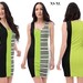 Piano Keyboard Fitted Dress Women Unique Musical Pianist Gift Striped ...
