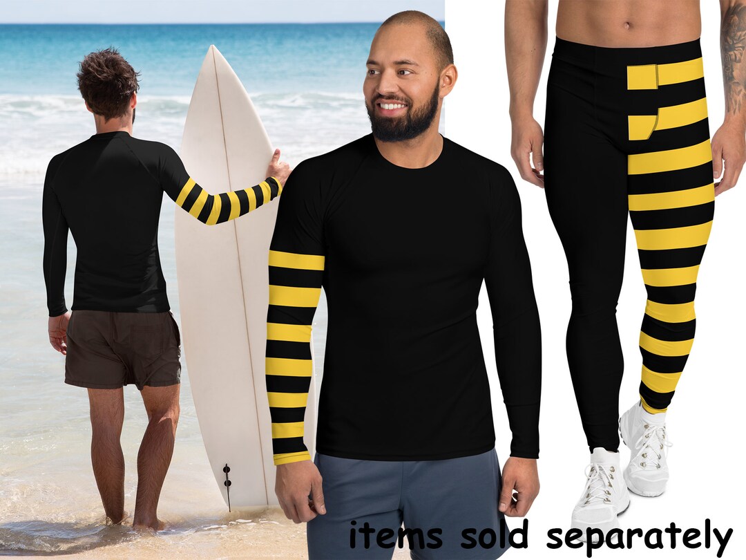 Bumble Bee Costume Men Halloween Athletic Striped Surfing Shirt ...