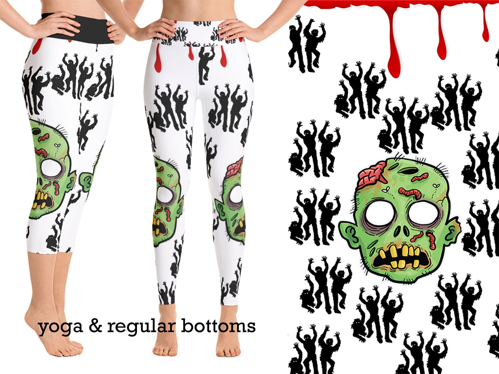 Zombie Halloween Athletic Outfit Women Leggings Costume Sports | Etsy