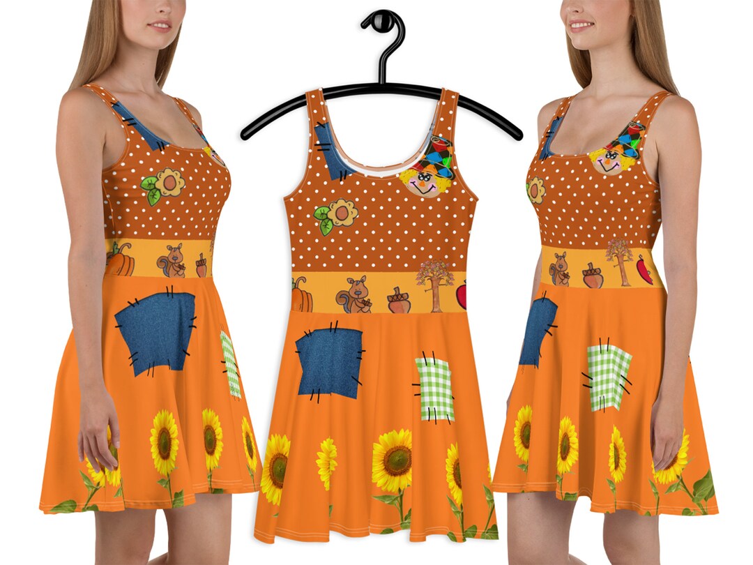 Thanksgiving Dress Woman Fall Scarecrow Halloween Spandex Autumn ...
