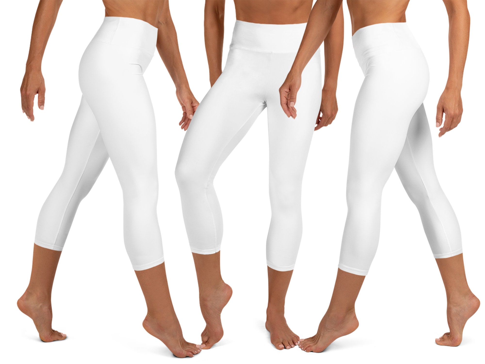 White Workout Pants Yoga Capris Leggings Women Bride Fitness | Etsy