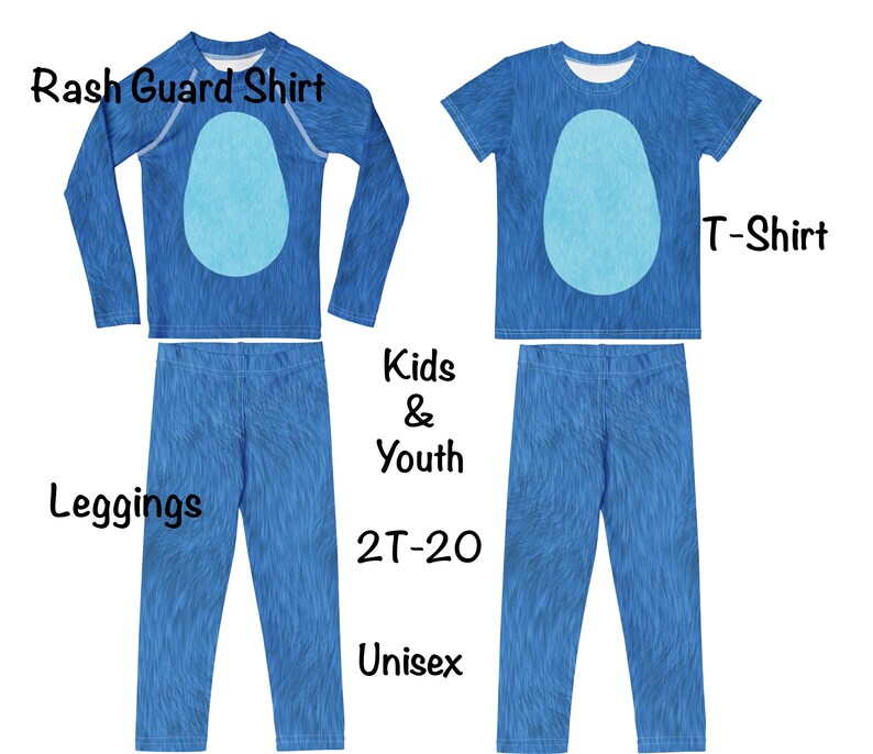 Blue Furry Animal Print Costume Children Activewear Cosplay Kids ...