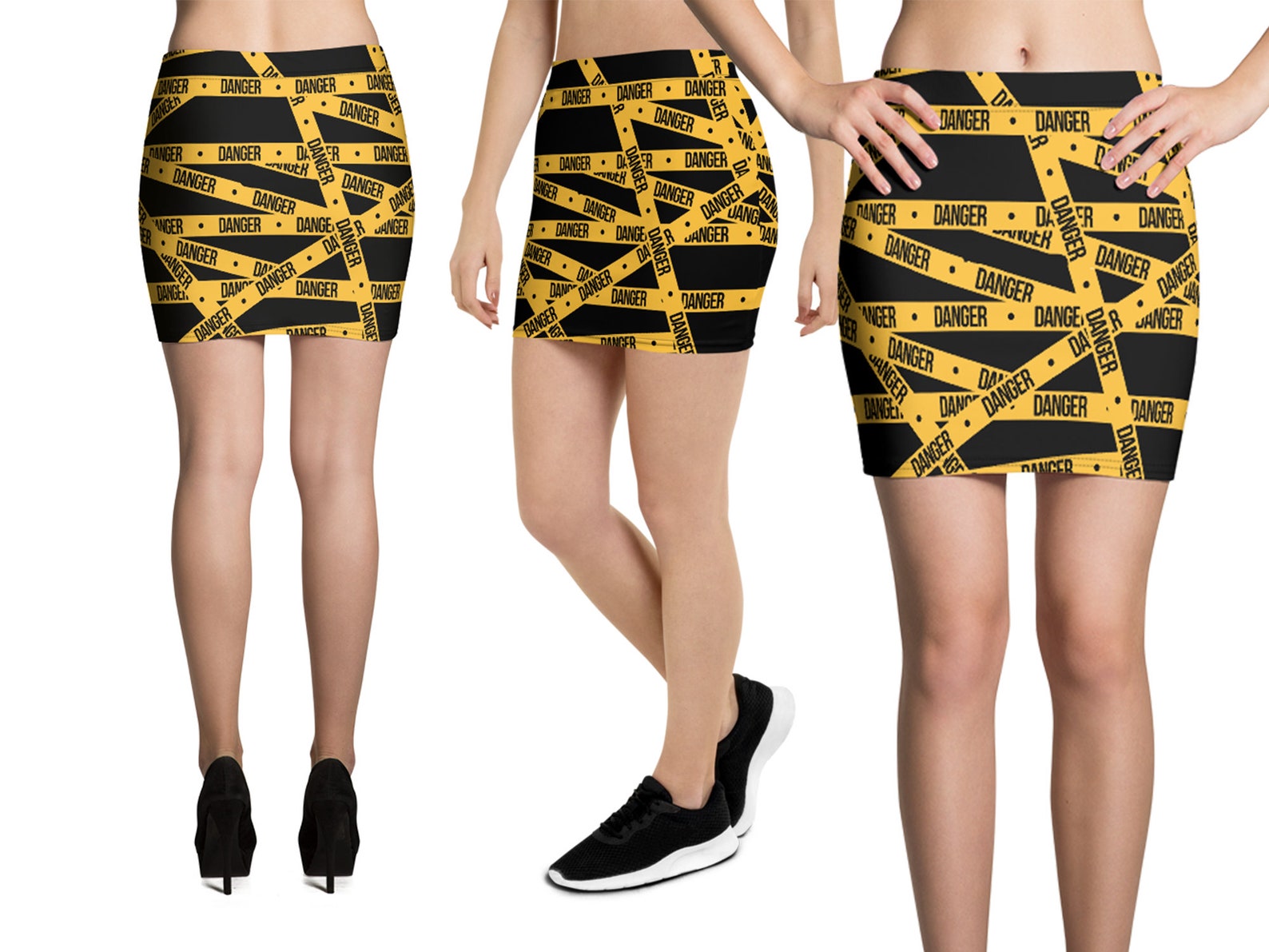 Danger Ribbon Dress Halloween Women Cosplay Warning Skirt - Etsy