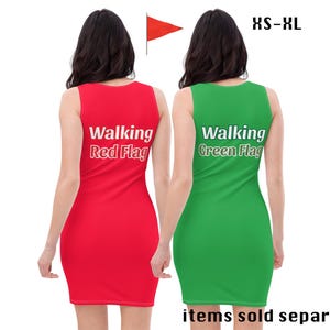 Walking Red Flag Bodycon Dress Women Cosplay Halloween Costume Tank ...