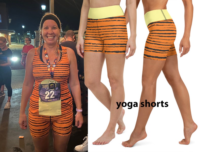 Tiger Costume Woman Tigger Halloween Orange Black Striped Running Top ...