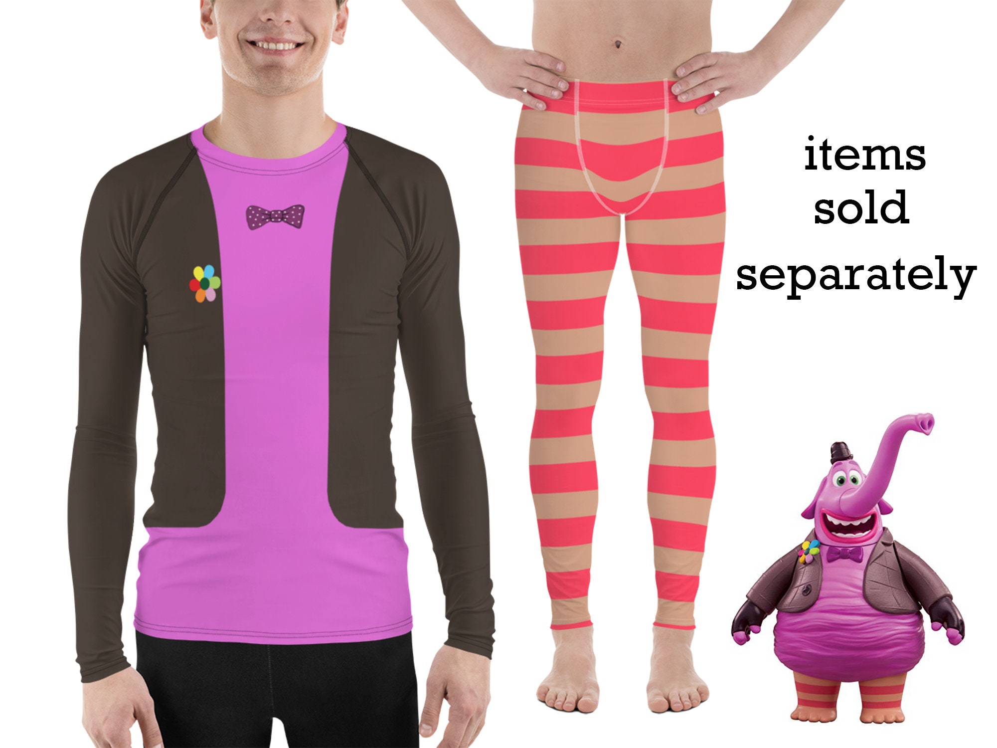 Bing Bong Athletic Halloween Costume Men Meggings Leggings Rash Guard ...