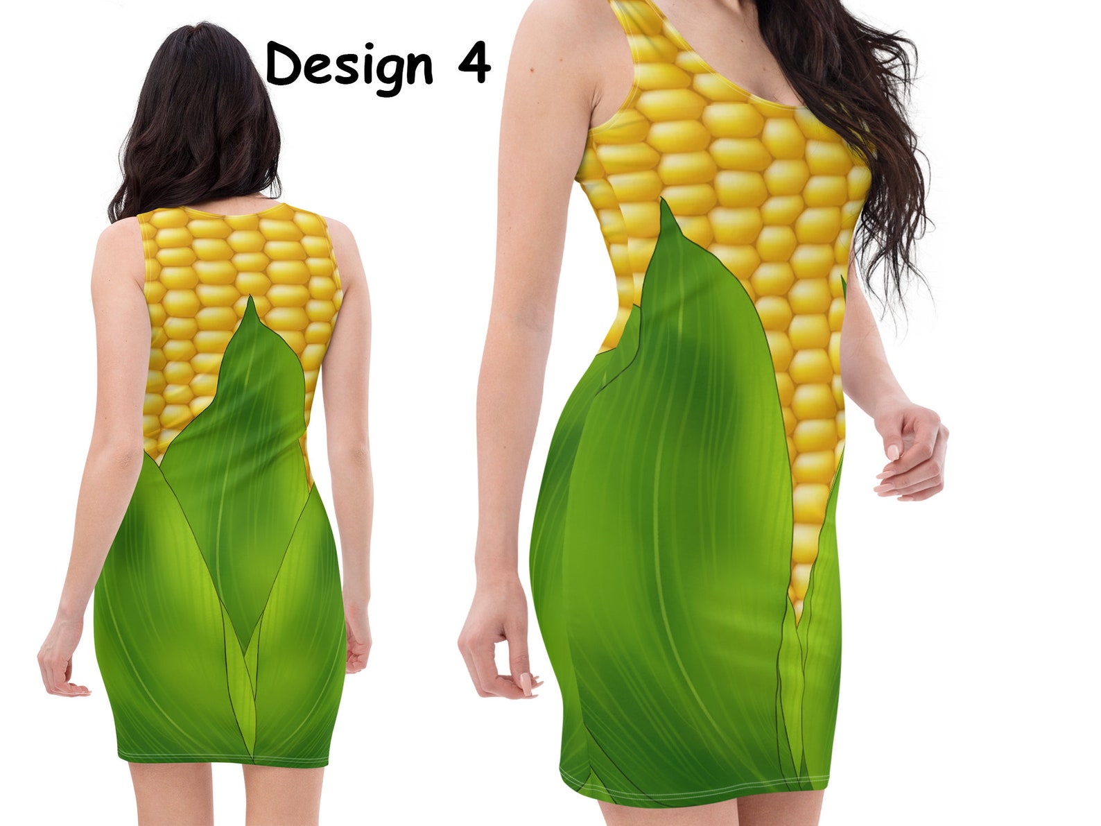 Corn Cob Bodycon Dress Women Cosplay Halloween Costume Tank Fitted ...