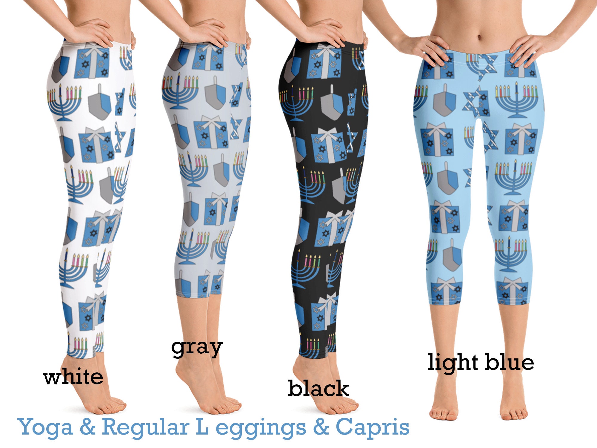 Hanukkah Workout Leggings Women Pants Jewish Festival Fitness Running ...