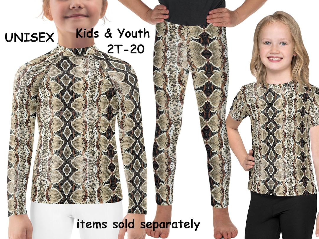 Snake Print Athletic Kids Costume Halloween Beige Scales Animal Pattern ...