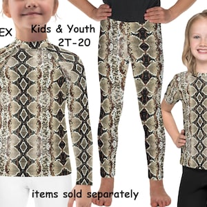 Snake Print Athletic Kids Costume Halloween Beige Scales Animal Pattern ...