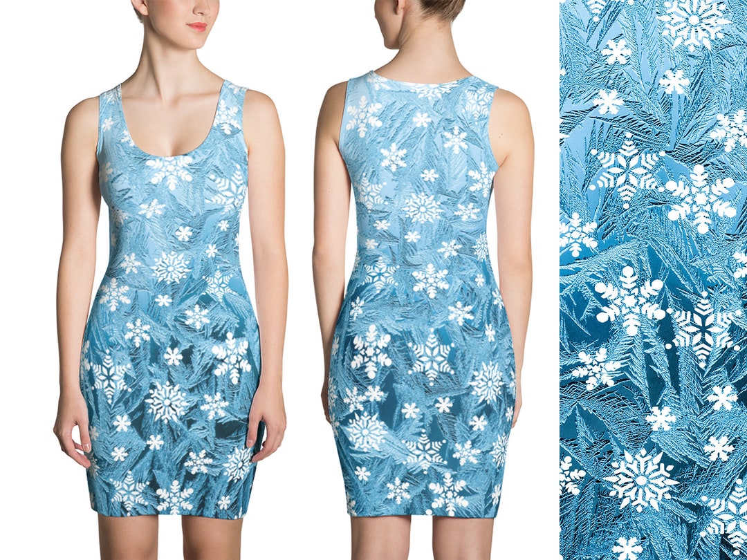 Elsa Frozen Skater Dress Women Christmas Snowflakes Princess Cosplay ...