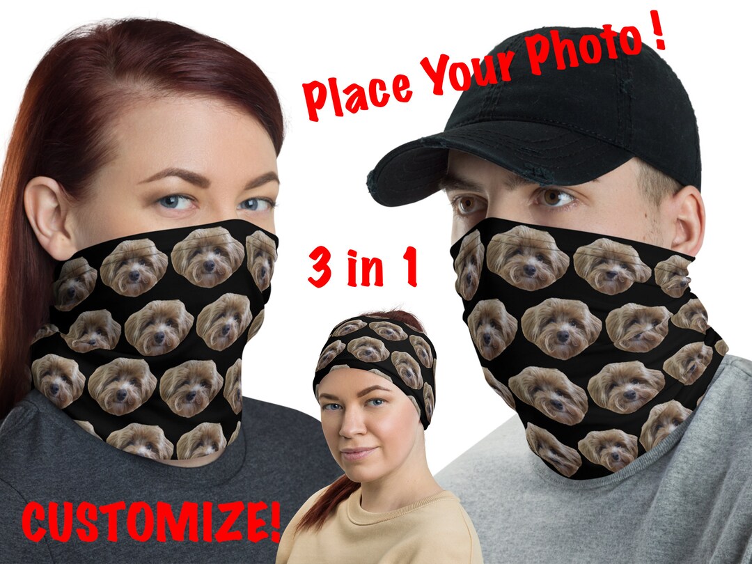 Personalized Neck Gaiter Custom Face Cover Mask Dog Shield Athletic ...