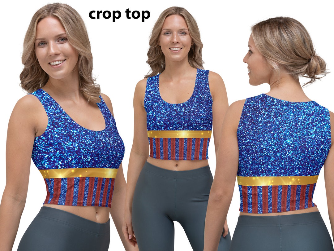 Snow White Princess Crop Top Tank Women Costume Running Outfit Workout ...