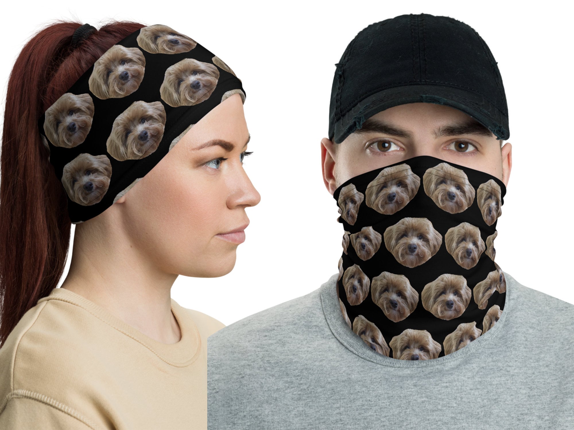 Personalized Neck Gaiter Custom Face Cover Mask Dog Shield Athletic ...