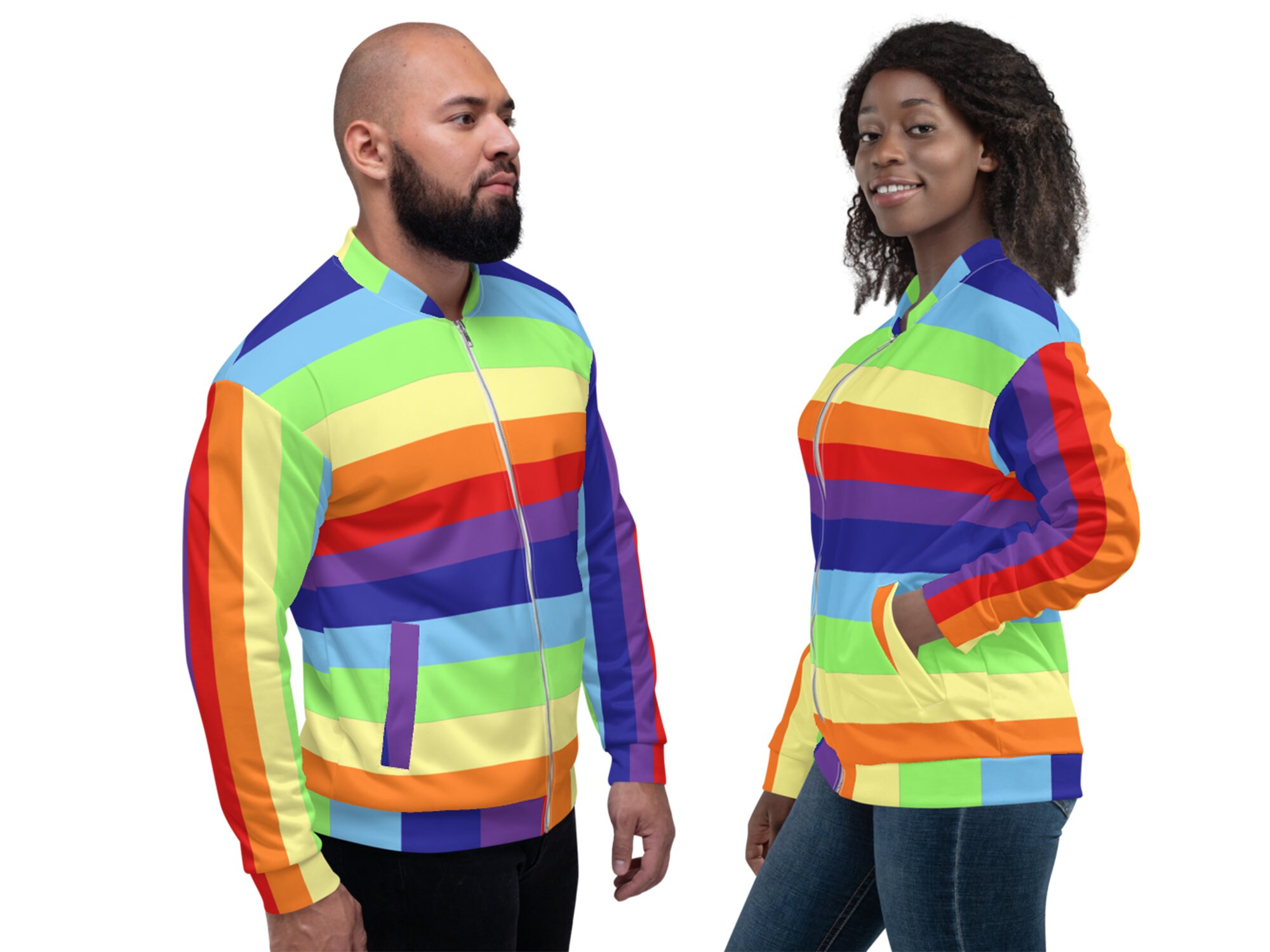 Rainbow Bomber Jacket Men's Bomber Jackets sold by Riki Follow-Up | SKU ...