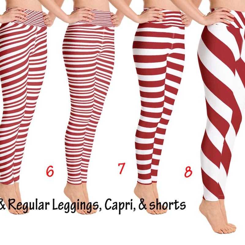 Candy Cane Yoga Pants - Etsy