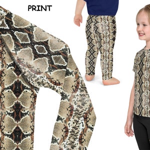 Snake Print Athletic Kids Costume Halloween Beige Scales Animal Pattern ...
