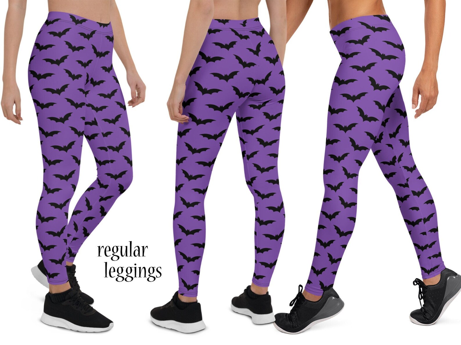 Witch Black Bats Workout Leggings Halloween Women Red Cosplay - Etsy