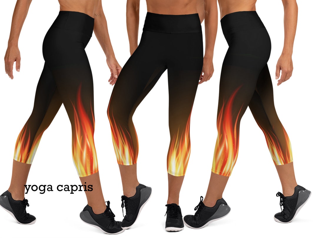 Fire Flames Leggings Woman Workout Halloween Cosplay Villain Yoga ...