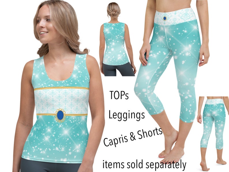 Princess Jasmine Running Workout Yoga Leggings Tank Top Women Shirt ...