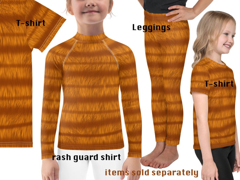 Ginger Striped Tabby Cat Costume Kids Spandex Puss Furry Animal Print ...