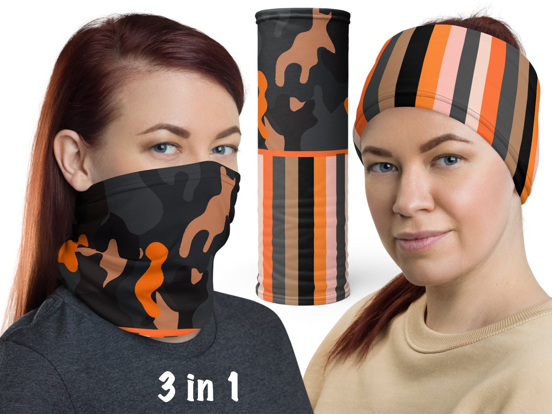 Camo Neck Gaiter Face Mask Striped Camouflage Scarf Headband Bandana ...