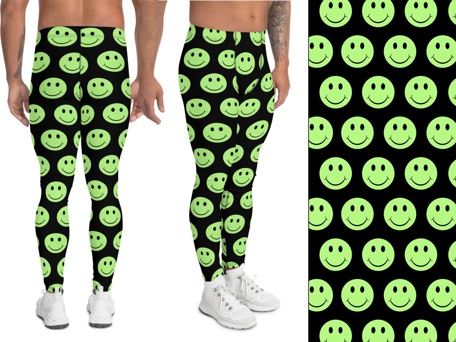 Smiley Faces Emoji Men's Athletic Costume Surfing Rash Guard Shirt ...