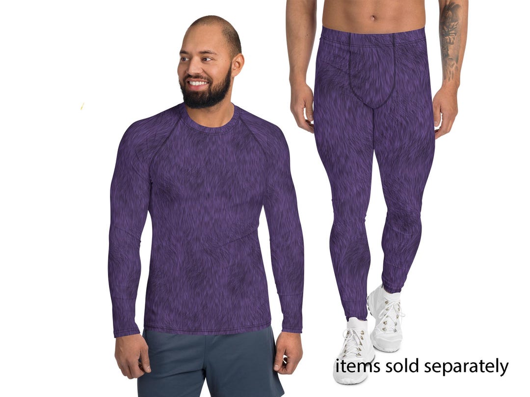 Purple Monster Furry Print Animal Bull Costume Activewear Man Halloween ...