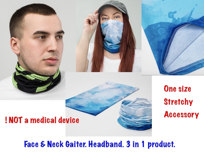 Personalized Neck Gaiter Custom Face Cover Mask Dog Shield | Etsy