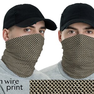 Chainmail Metal Mesh Wire Fabric Print Knight Face Mask Men Halloween ...
