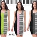 Piano Keyboard Fitted Dress Women Unique Musical Pianist Gift Striped ...
