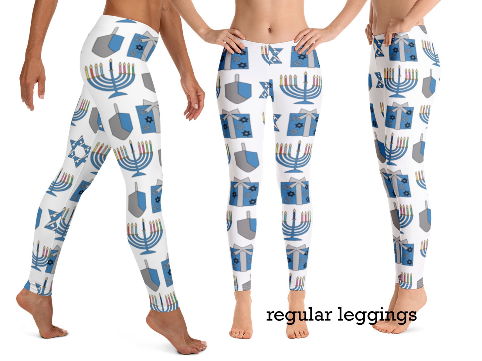 Hanukkah Workout Leggings Women Pants Jewish Festival Fitness Running ...