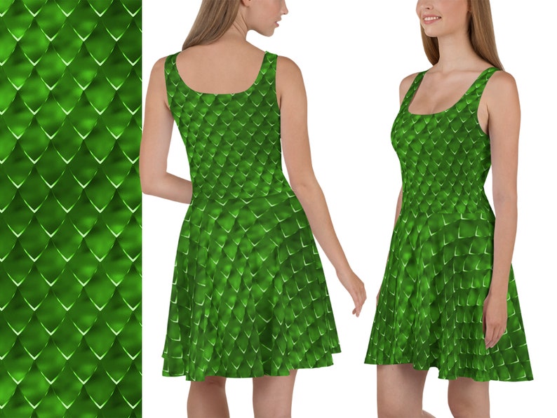 Dragon Scales Skater Dress Halloween Women Cosplay Costume - Etsy