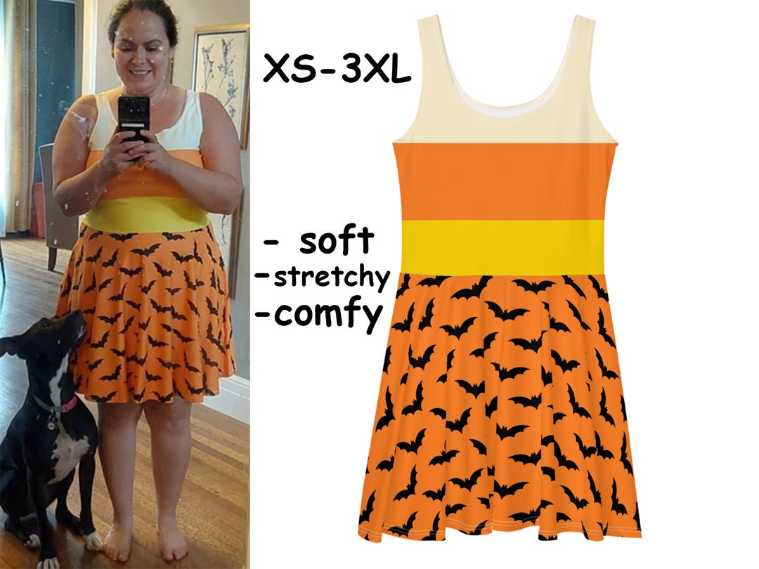 Halloween Candy Corn Dress Woman Black Bats Striped Cosplay Etsy halloween-candy-corn-dress-woman-black-bats-striped-cosplay-etsy