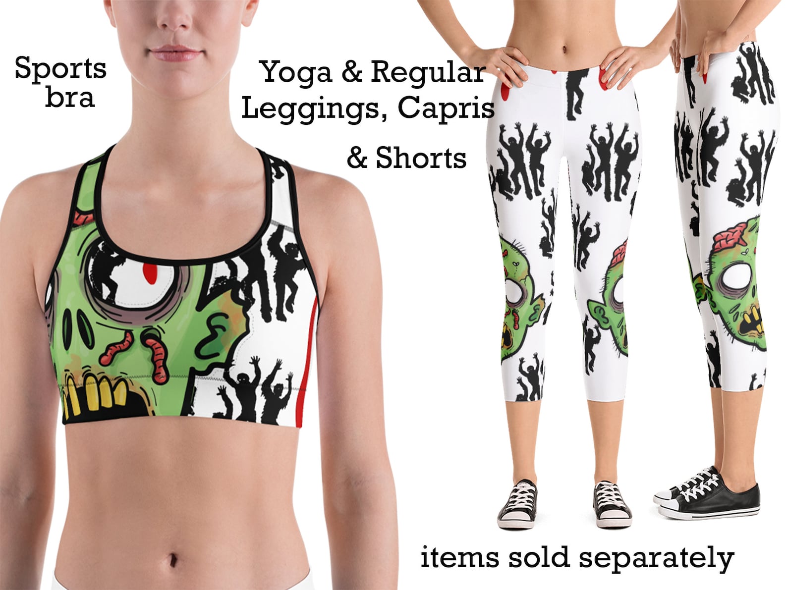 Zombie Halloween Athletic Outfit Women Leggings Costume Sports | Etsy