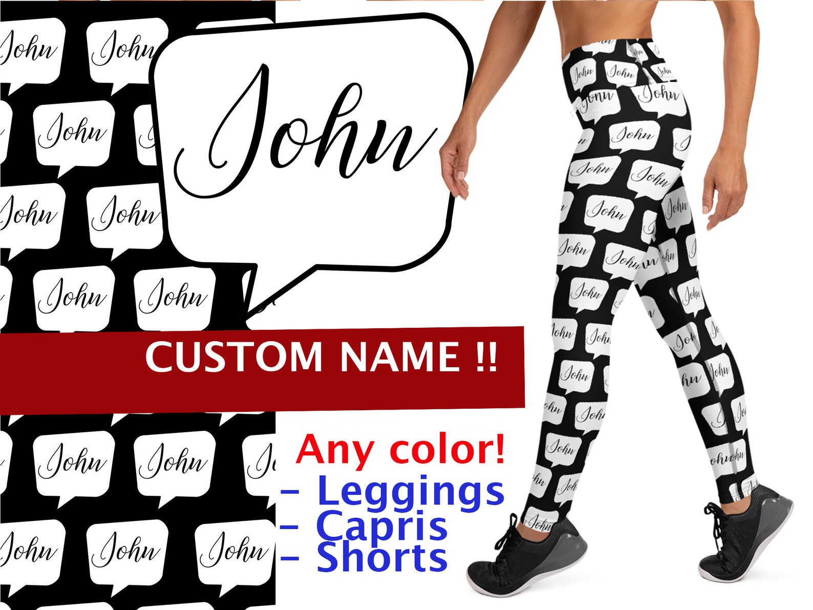 Custom Workout Leggings Women Yoga Pants Personalized Gift - Etsy