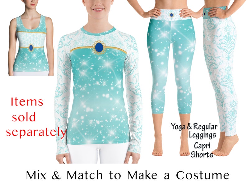 Princess Jasmine Running Workout Yoga Leggings Tank Top Women Shirt ...