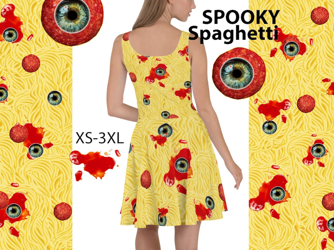 Spooky Spaghetti Halloween Dress Costume Woman Pasta Cosplay Spandex ...