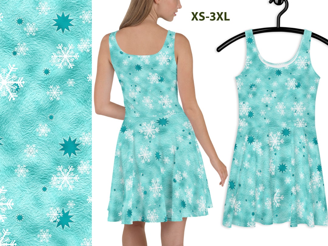 Frozen Snowflakes Skater Dress Women Christmas Running Halloween ...