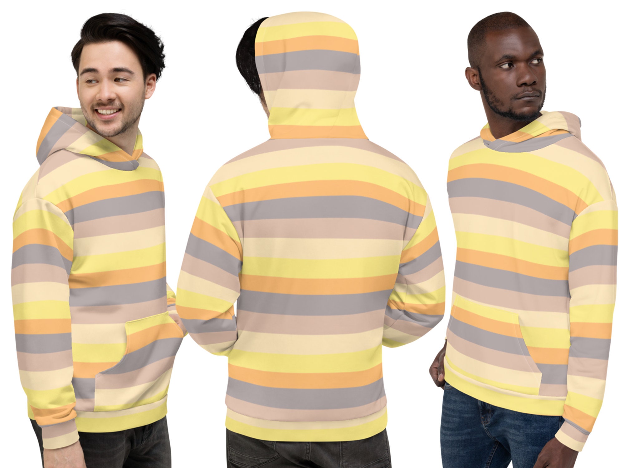Sunset Inspired Striped Unisex Hoodie Shirt Sunny Pullover - Etsy