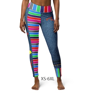 Chucky Striped Yoga Leggings Women Workout Pants Halloween Costume ...