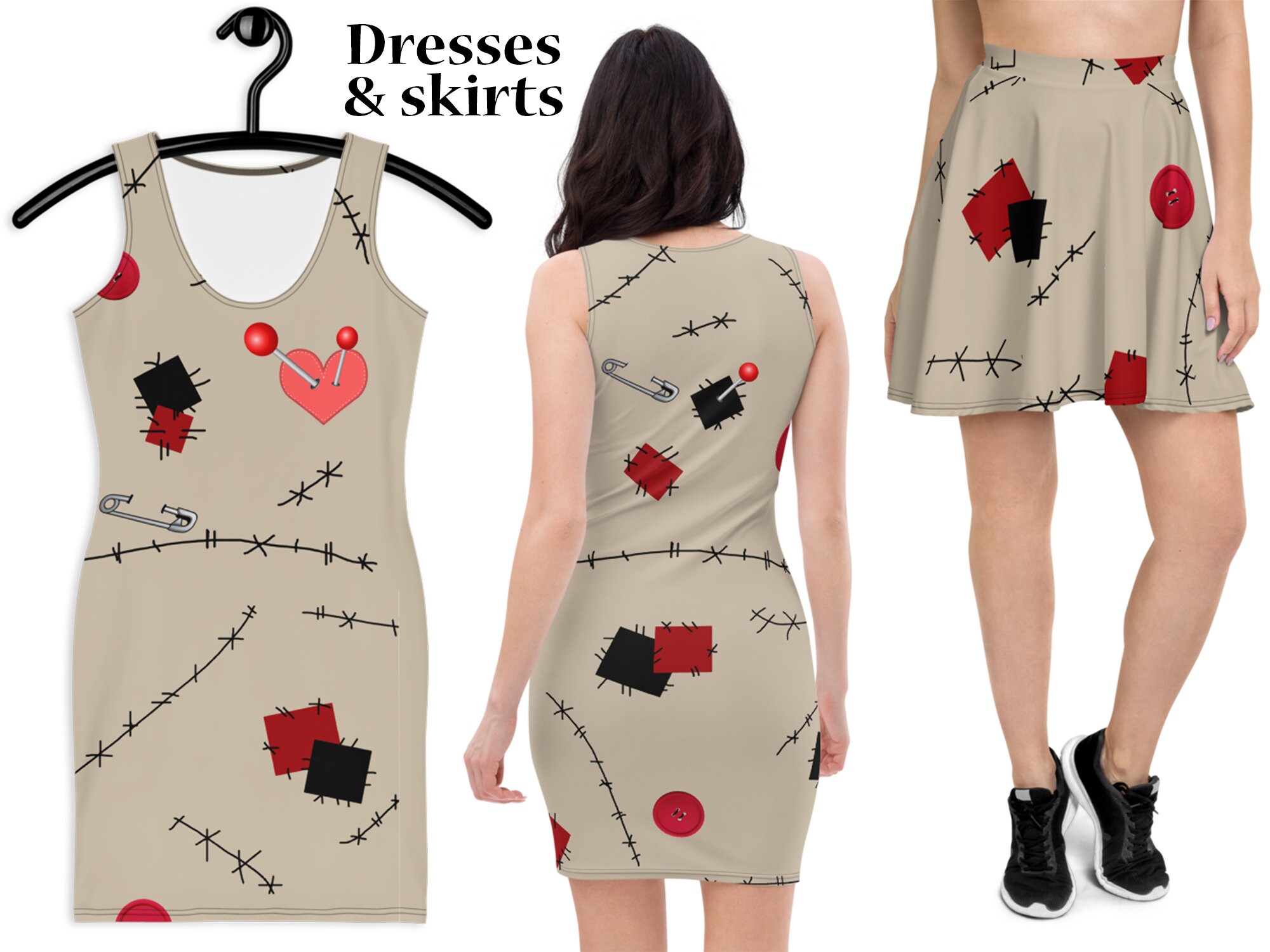 Voodoo Doll Skater Dress Women Halloween Cosplay Costume Magic - Etsy