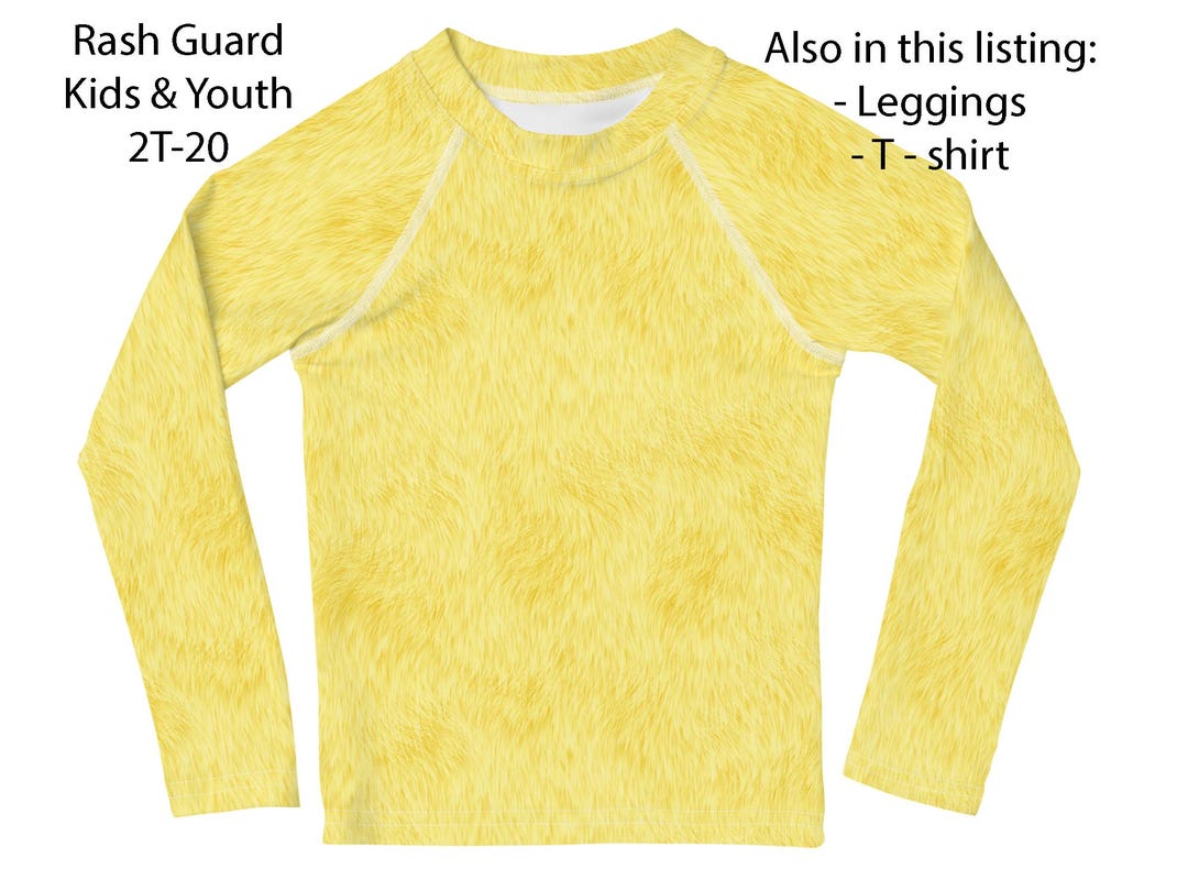 Yellow Furry Animal Print Kids Costume Halloween Spandex Fur Dog Duck ...