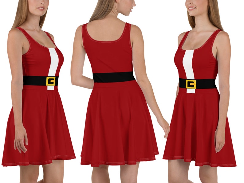Santa Claus Dress Women Christmas Costume Cosplay Skater | Etsy