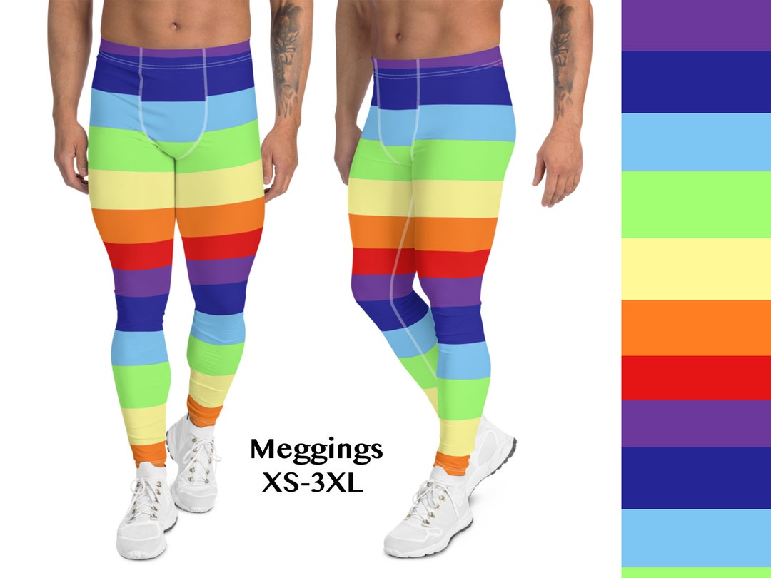 Rainbow Pride Striped Meggings Leggings For Men Activewear Gay Running